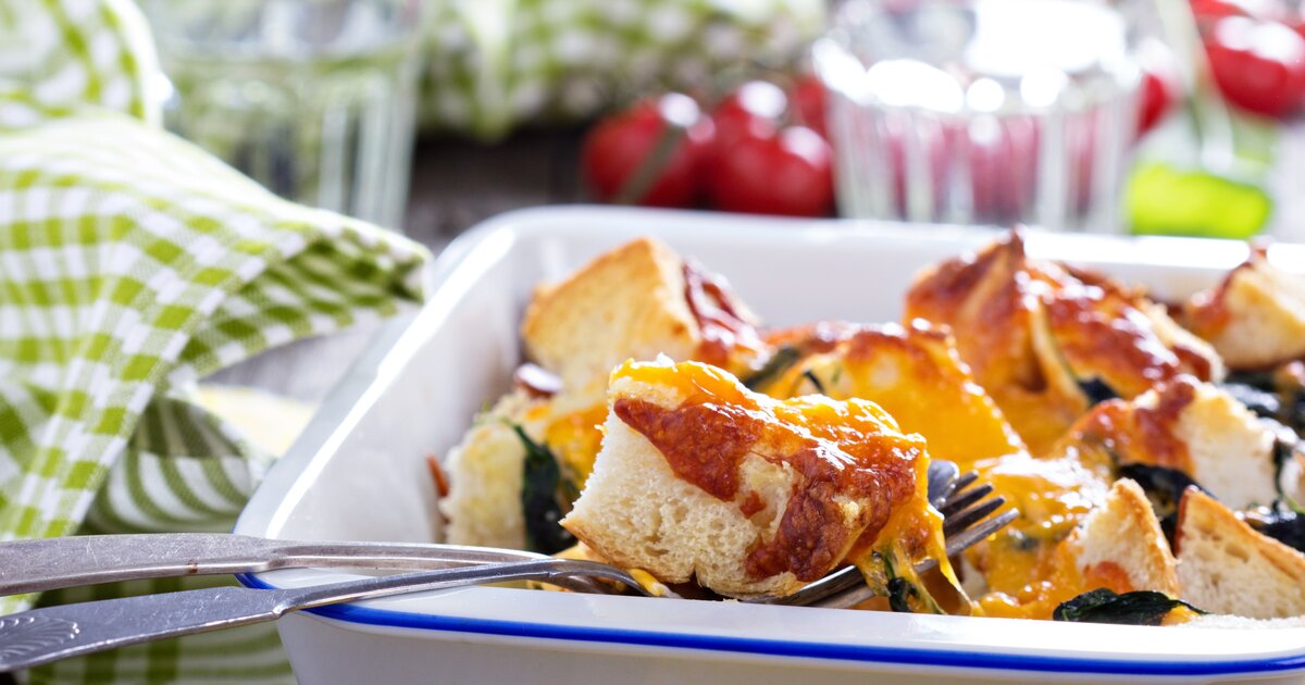 Toast-Mozzarella-Auflauf mit Spinat: Leckeres aus Resten